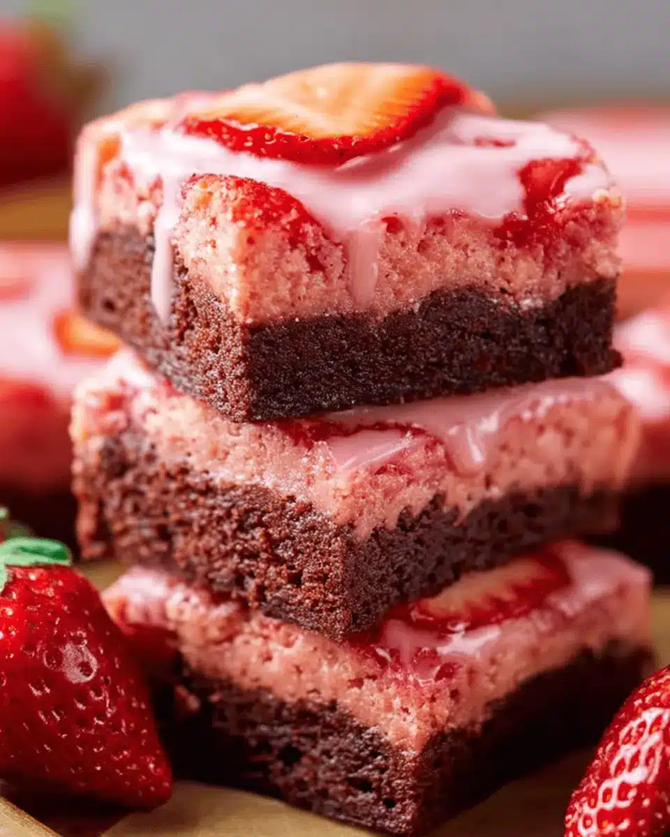 easy strawberry brownies